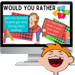 Would Your Rather? Back To School or End Of Year Game For Middle School ...