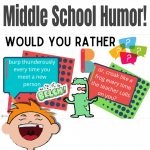 Would Your Rather? Back To School or End Of Year Game For Middle School ...