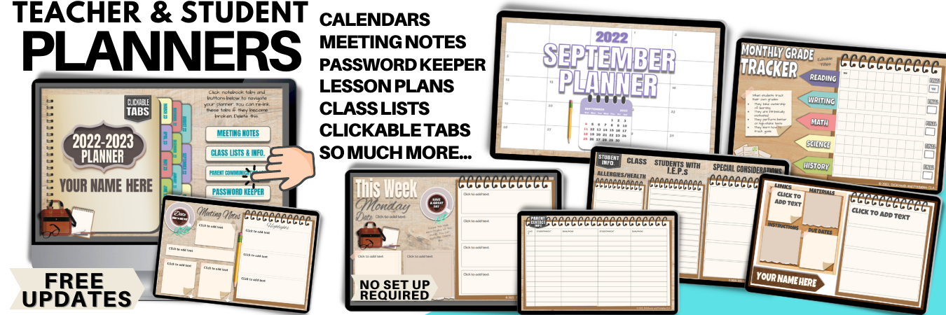 DIGITAL TEACHER AND STUDENT PLANNERS - DiGiGoods and Printables ELA