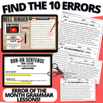 Middle School Grammar Bell Ringers For English Language Arts (ELA ...