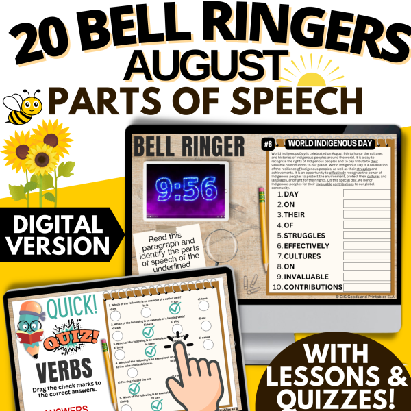 Middle School Grammar Bell Ringers For English Language Arts ...